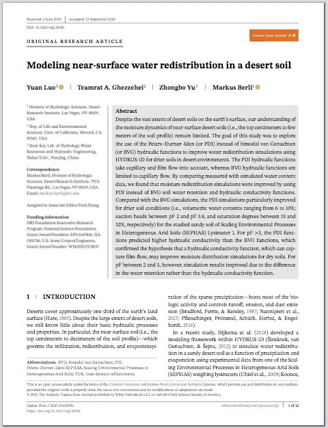 What happens when rain falls on desert soils? An updated model provides ...