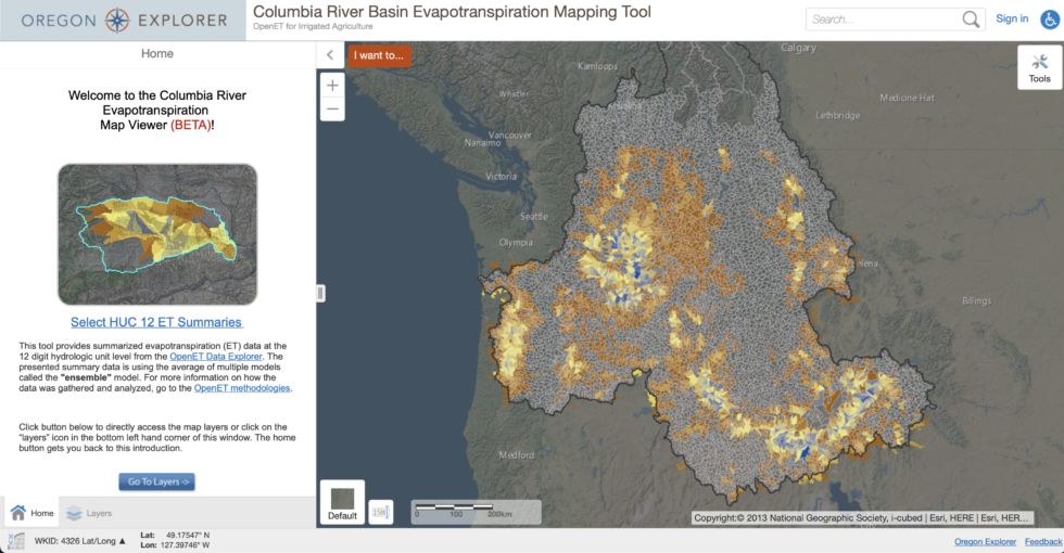Columbia River Basin Evapotranspiration Project - DRI